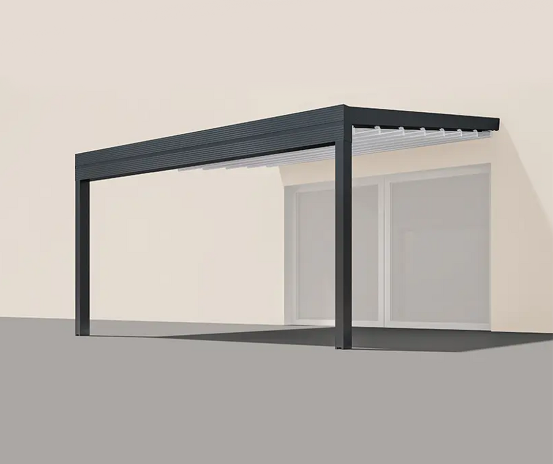 Retractable canopies - pitched roof – Outside Structures